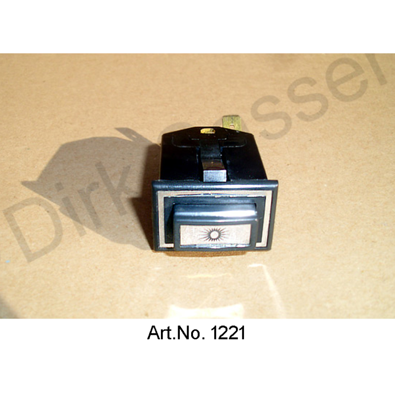 Switch and pushbutton for interior lighting, used